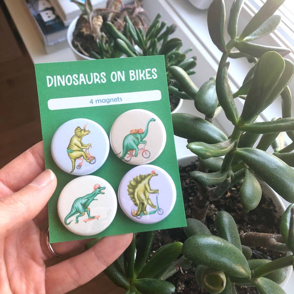 Dinosaurs Fridge Magnets - Magnolia Flowers